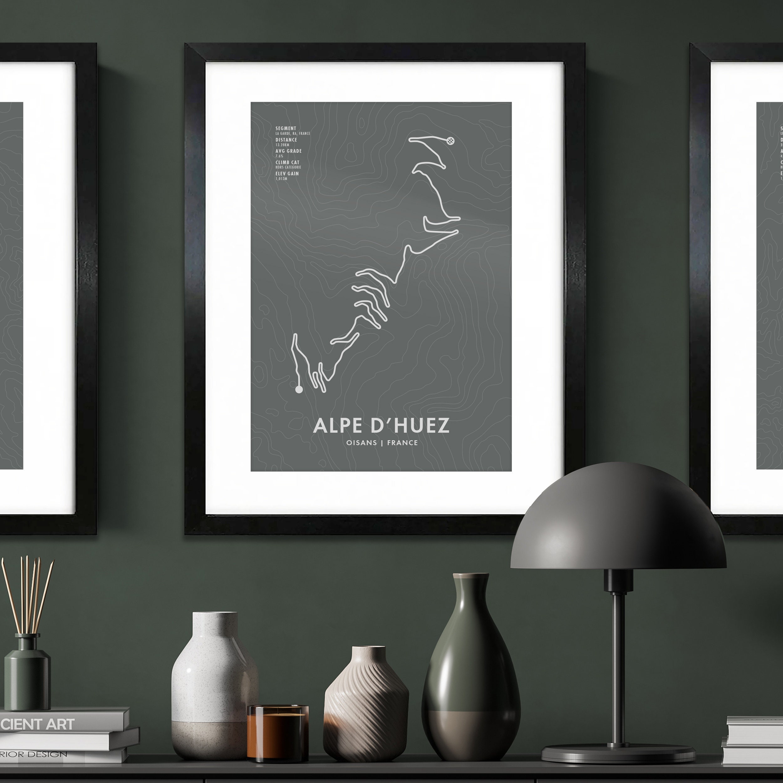 Alpe D'huez Cycling Route Map Poster - Personalisation & Colour Options ...
