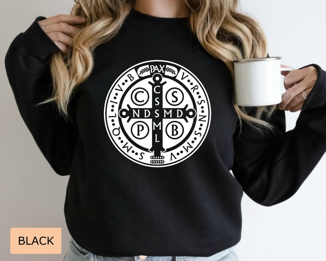 St. Benedict Medal Sweatshirt Roman Catholic Sweatshirt Benedictine ...