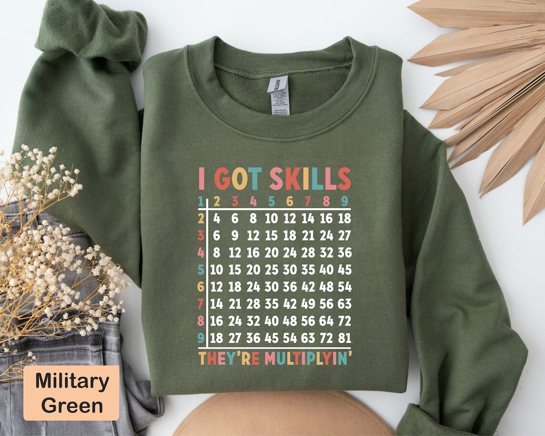 Math Skills Sweatshirt I Got Skills They’re Multiplying Sweatshirt ...