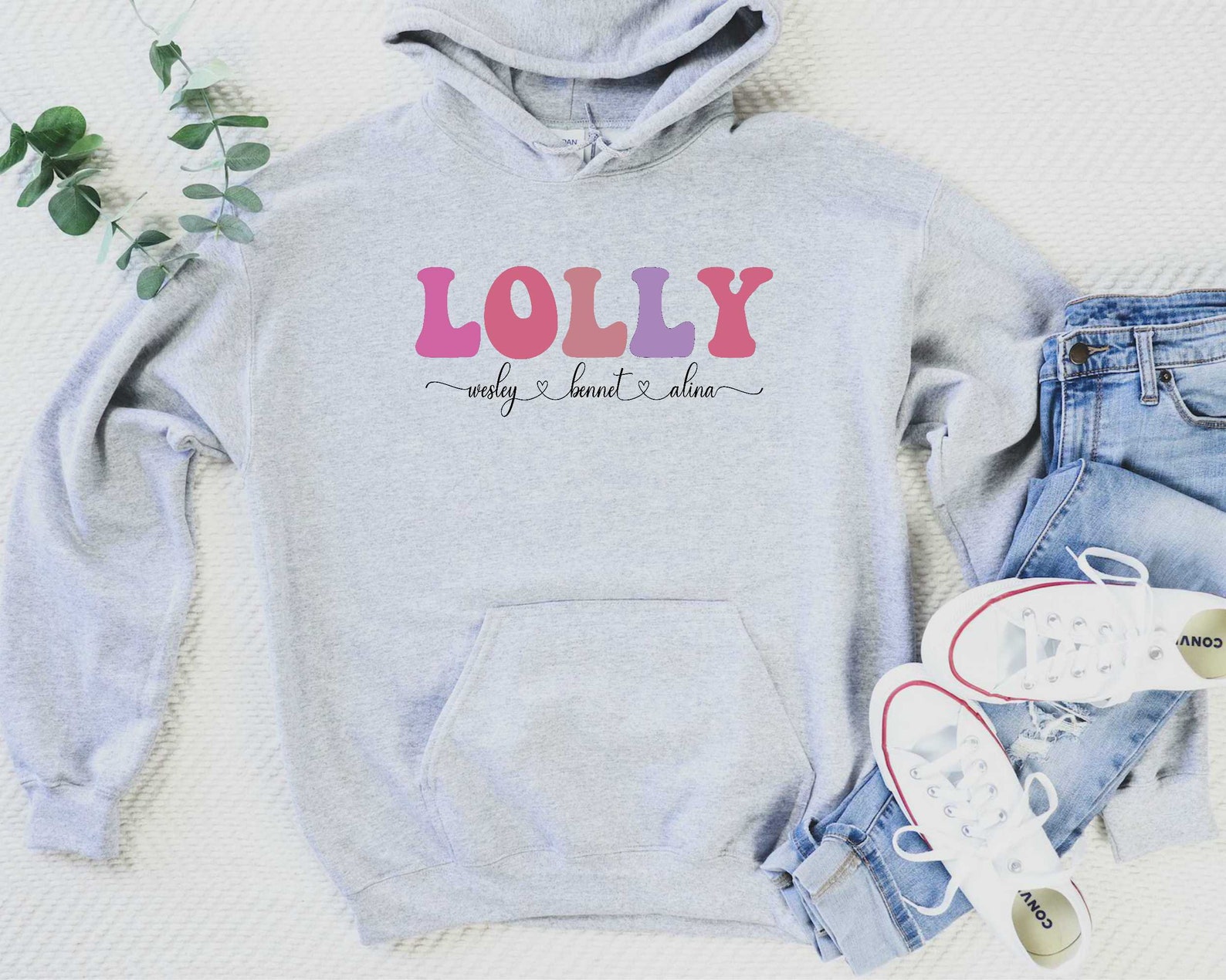 Lolly Sweatshirt Custom Lolly With Kids Names Sweatshirt for - Etsy