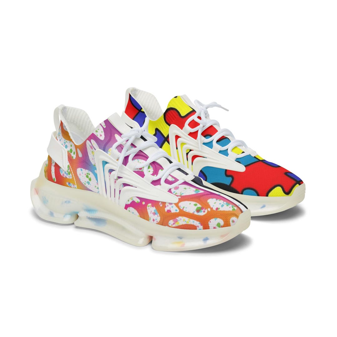 Mesh Sneakers, Autism Bipolar Disorders Awareness Shoes, Women's ...