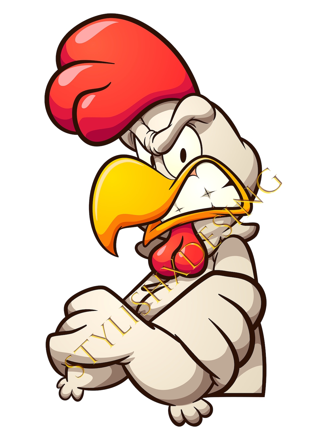 Buy This Beautiful Angry Chicken on a Transparent Background Png Design ...