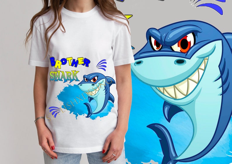 Brother Shark, Png, Digital Design, 300 DPI for Printing, Professional ...