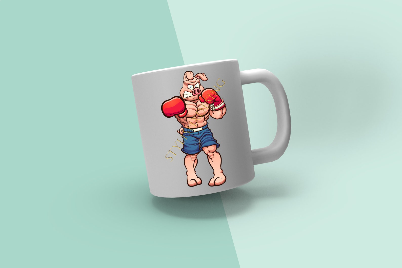 Buy This Beautiful Angry Boxing Pig With Transparent Background Png ...