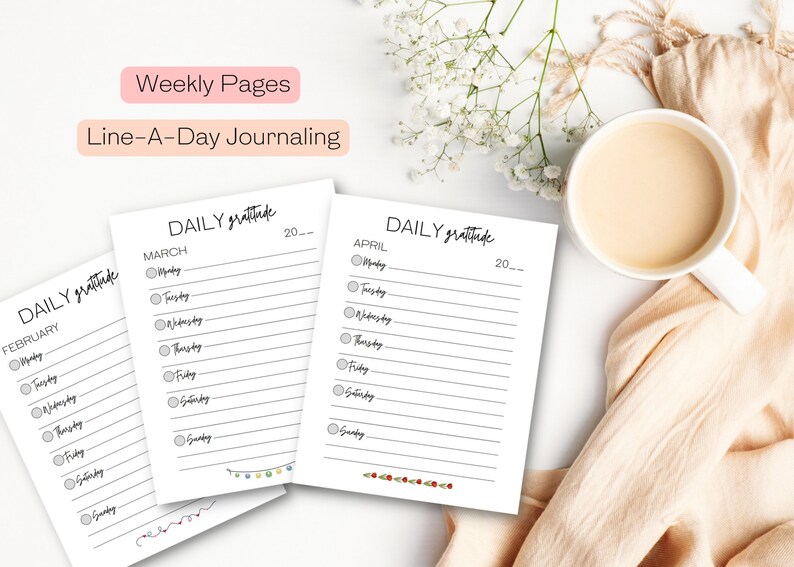 Daily Gratitude Journal Digital Journal Printable Mindfulness Journal ...