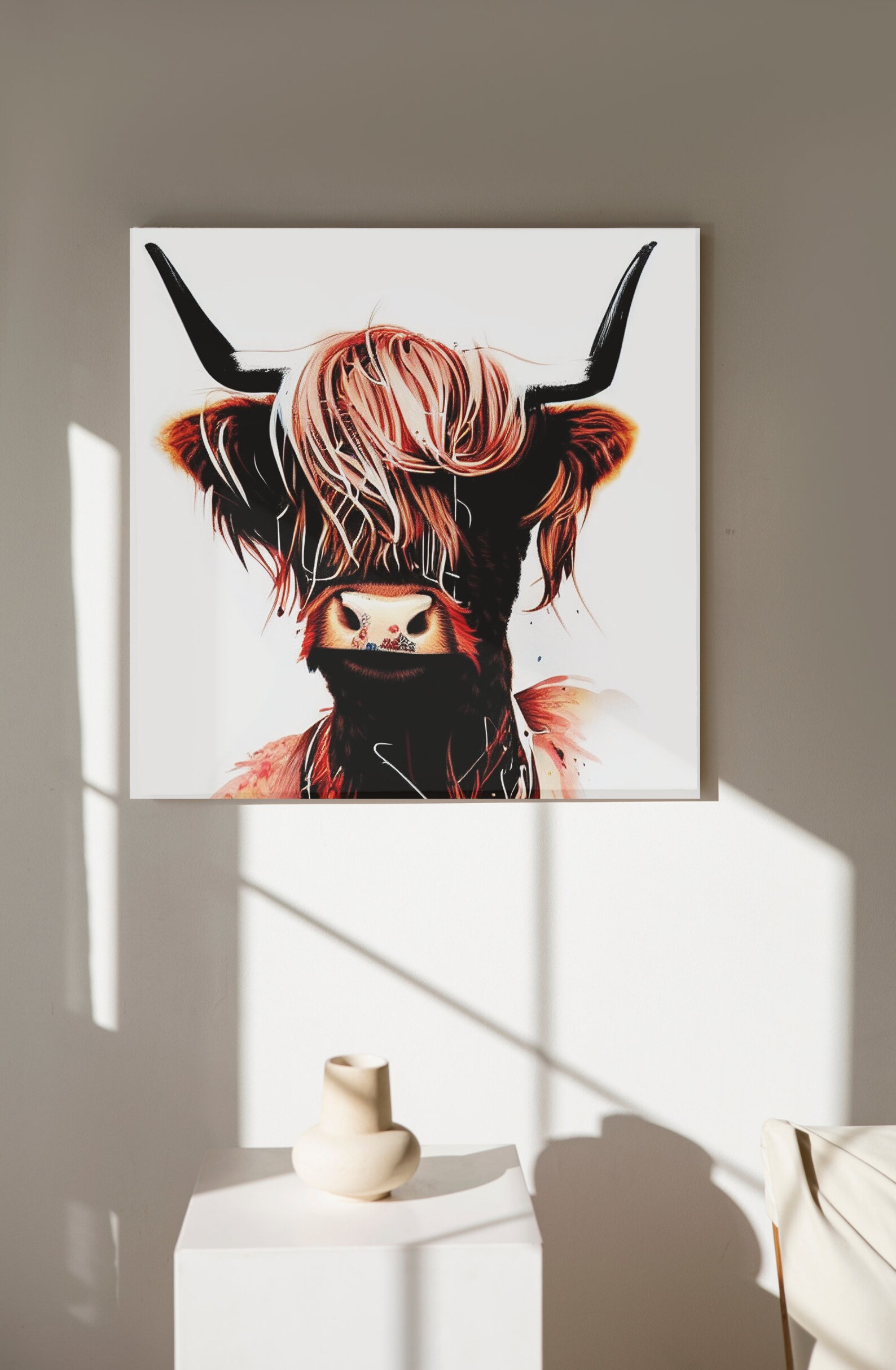 Highland Cow Print | Cow Wall Art | Cozy Farmhouse Decor | Printable ...