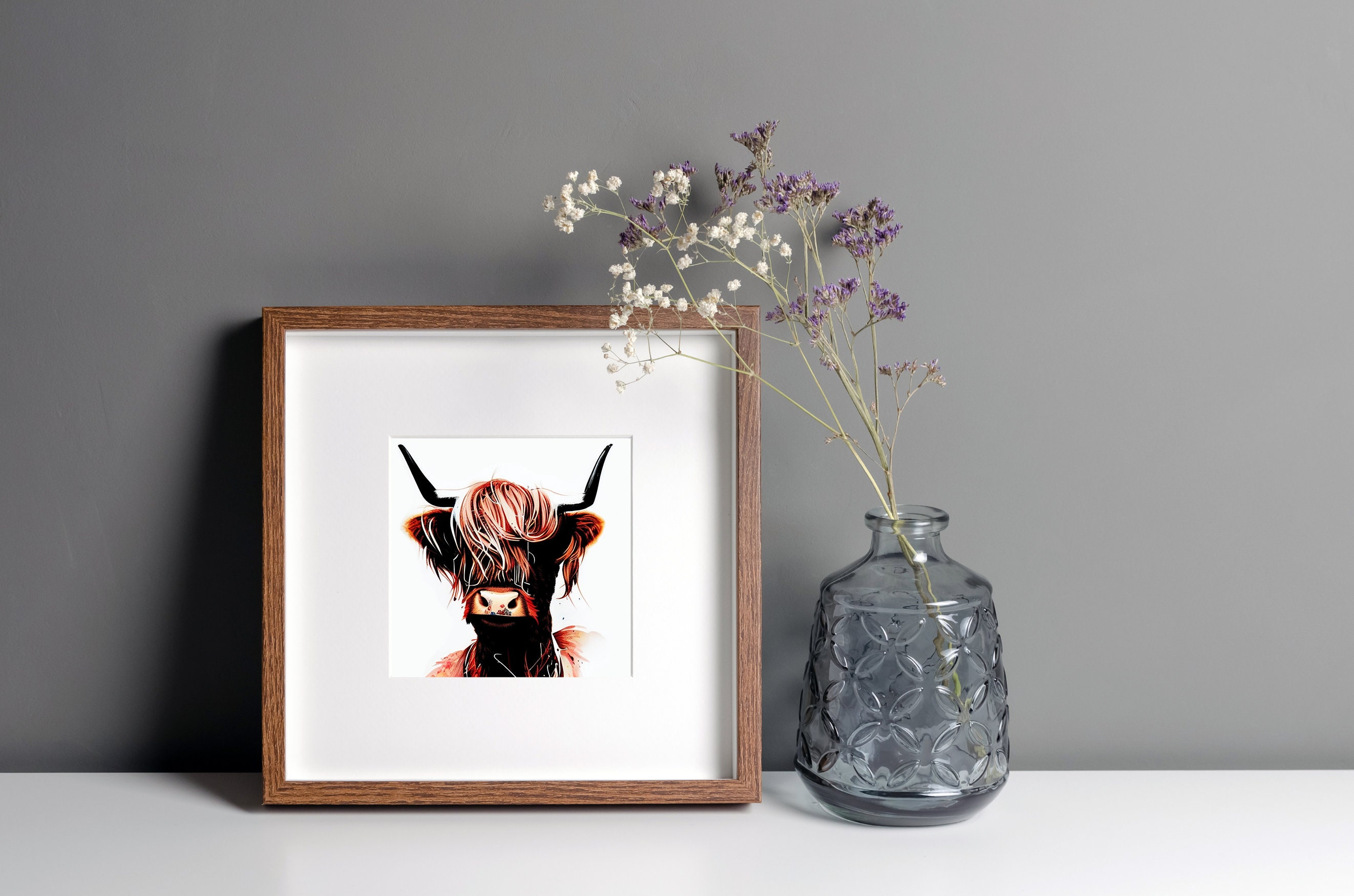 Highland Cow Print | Cow Wall Art | Cozy Farmhouse Decor | Printable ...
