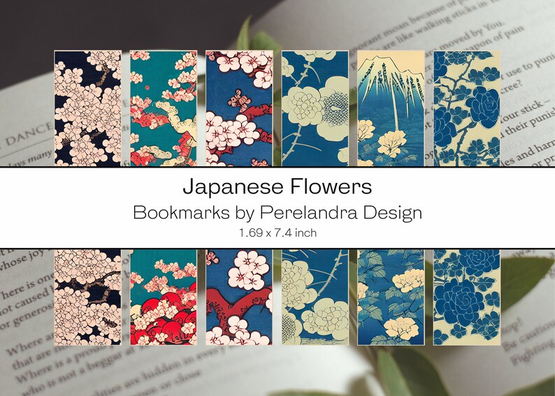 Unique Printable Bookmarks | Japanese Flowers | 6 Bookmark Set ...