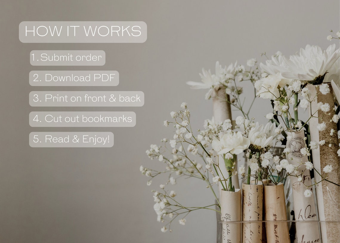 Unique Printable Bookmarks | Japanese Flowers | 6 Bookmark Set ...