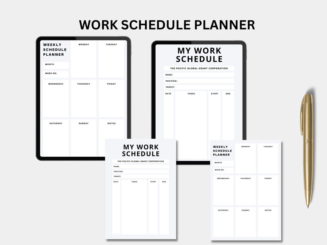 My Work Schedule Planner Schedule Maker Weekly Schedule Maker Marketing ...