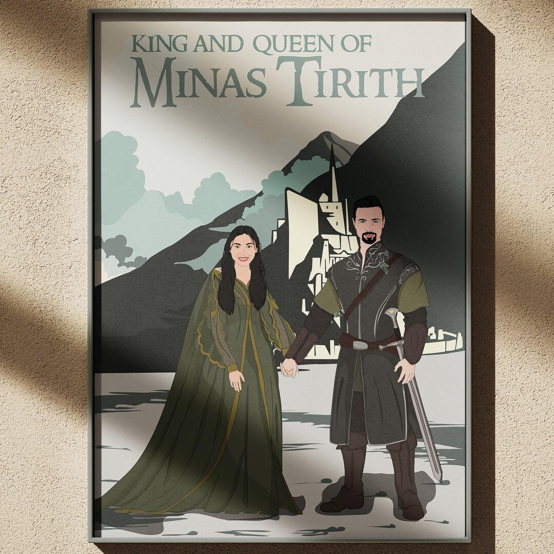 Personalized LOTR Couples Portrait, Custom Couple LOTR Portrait From ...