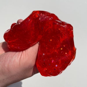 Starberry Slime Red Clear Slime With Glitter Strawberry Scented Slime ...