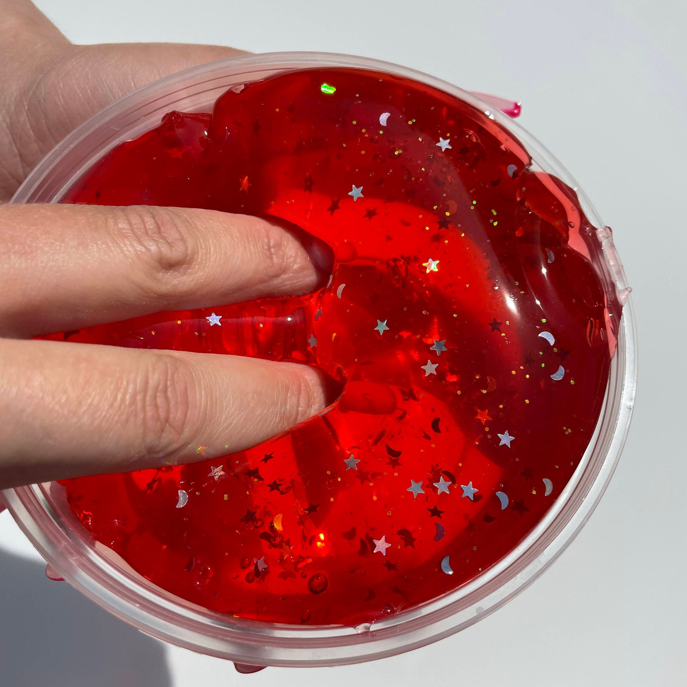 Starberry Slime Red Clear Slime With Glitter Strawberry - Etsy UK