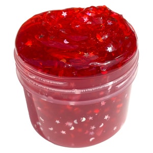 Starberry Slime - Red Clear Slime With Glitter - Strawberry Scented ...
