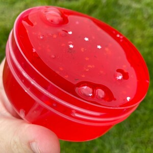Starberry Slime Red Clear Slime With Glitter Strawberry Scented Slime ...