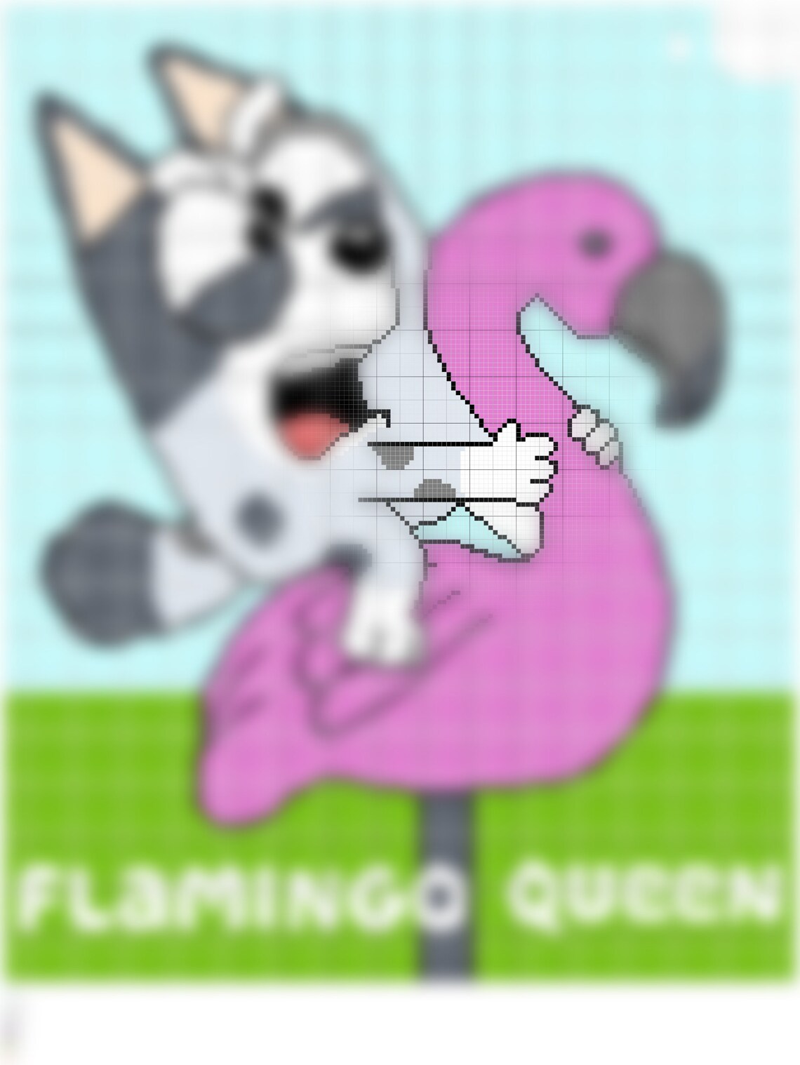 Bluey Flamingo Queen Muffin Crochet Graph - Etsy