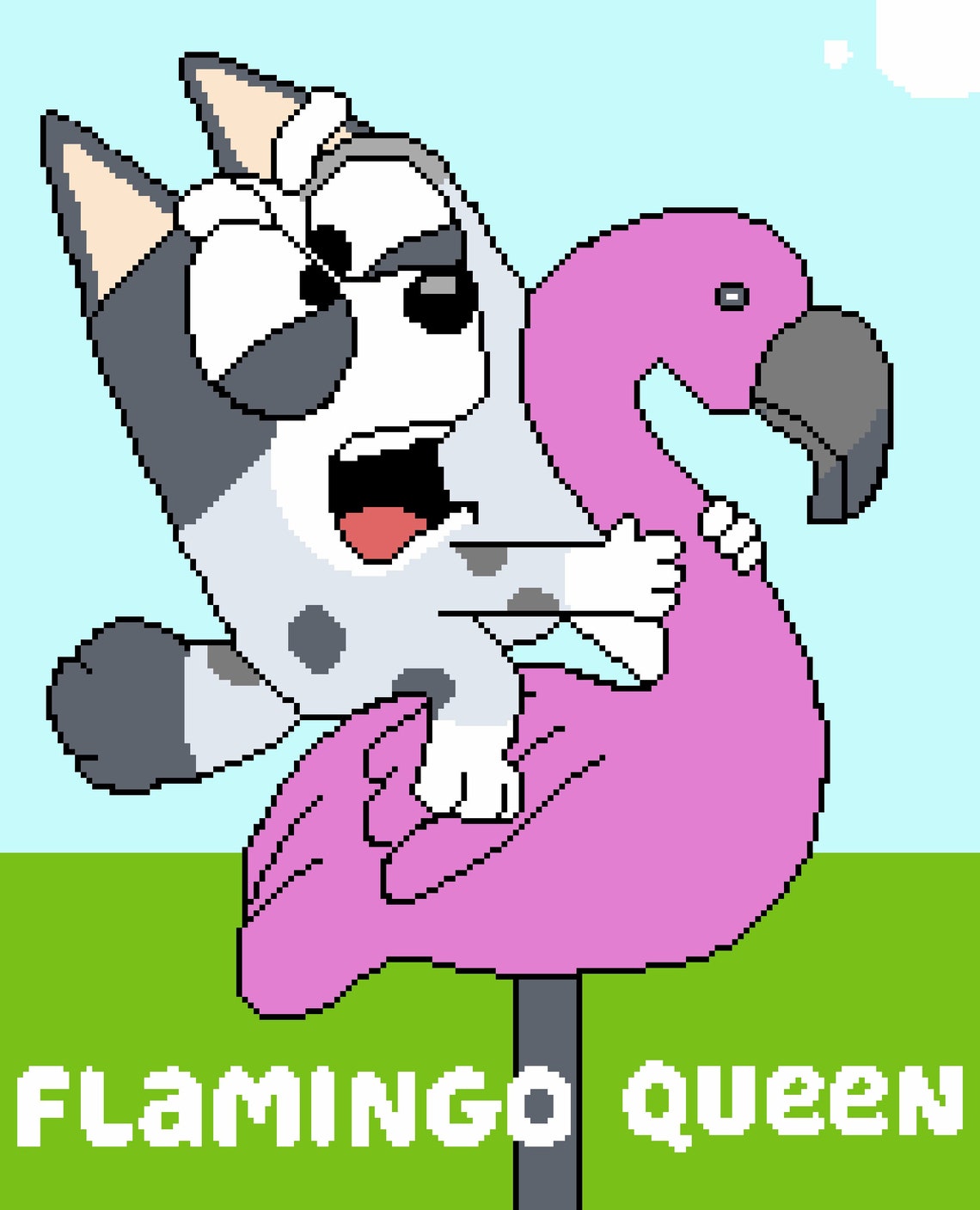 Bluey Flamingo Queen Muffin Crochet Graph - Etsy