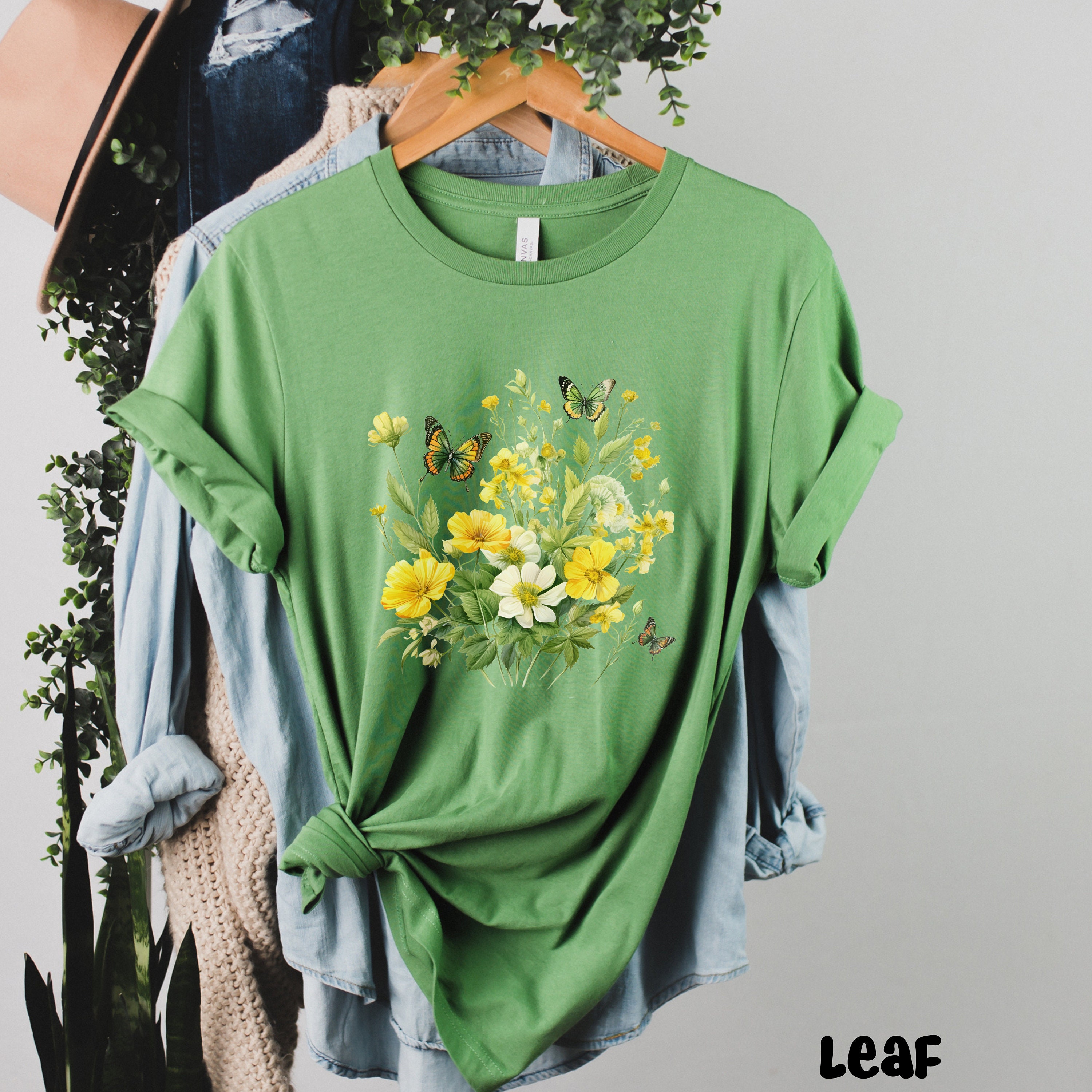 Wildflowers Graphic T-shirt for Women ,graphic Butterflies Shirt ...