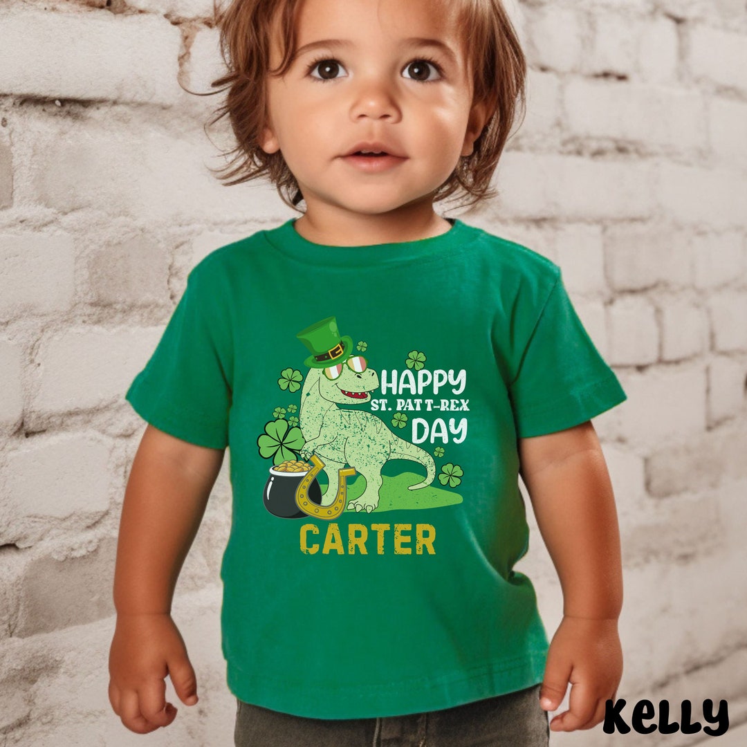 Personalized Toddler St. Patrick's Day Dinosaur T-shirt - Etsy