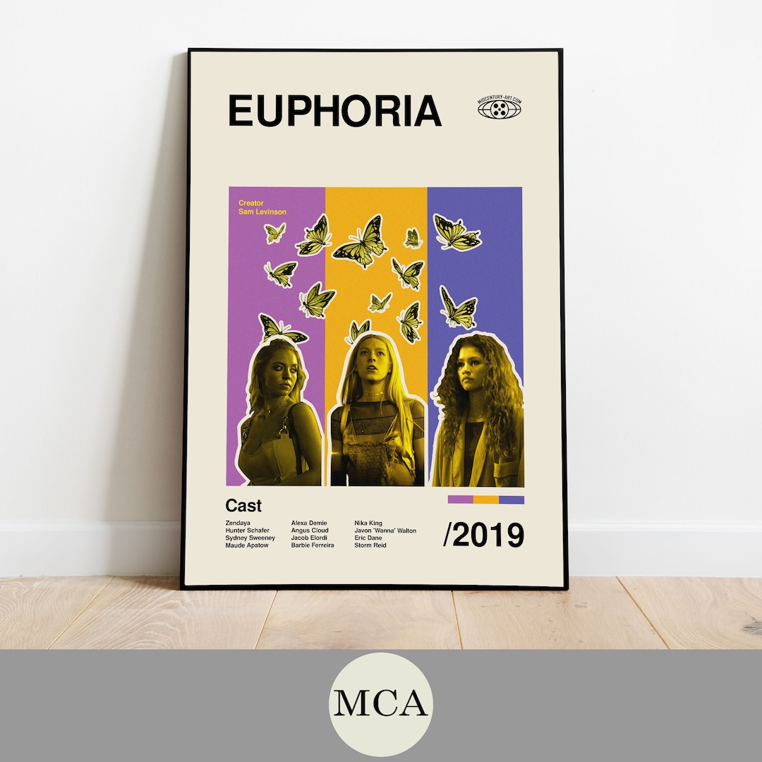 Euphoria Mid-century Art Poster Film Wall Art Minimalist Movie Posters ...