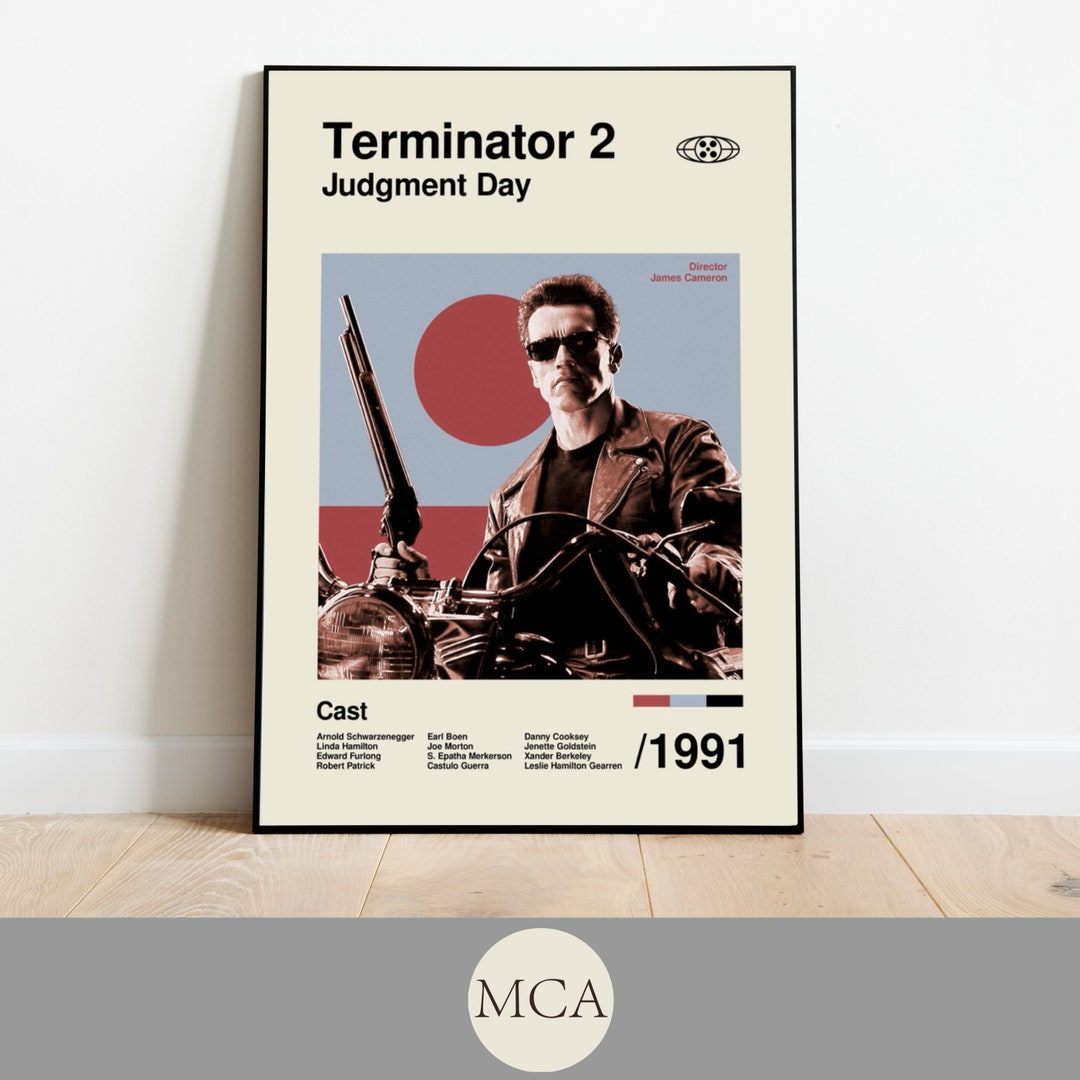 Terminator 2 Mid-century Art Poster Film Wall Art Minimalist Movie ...