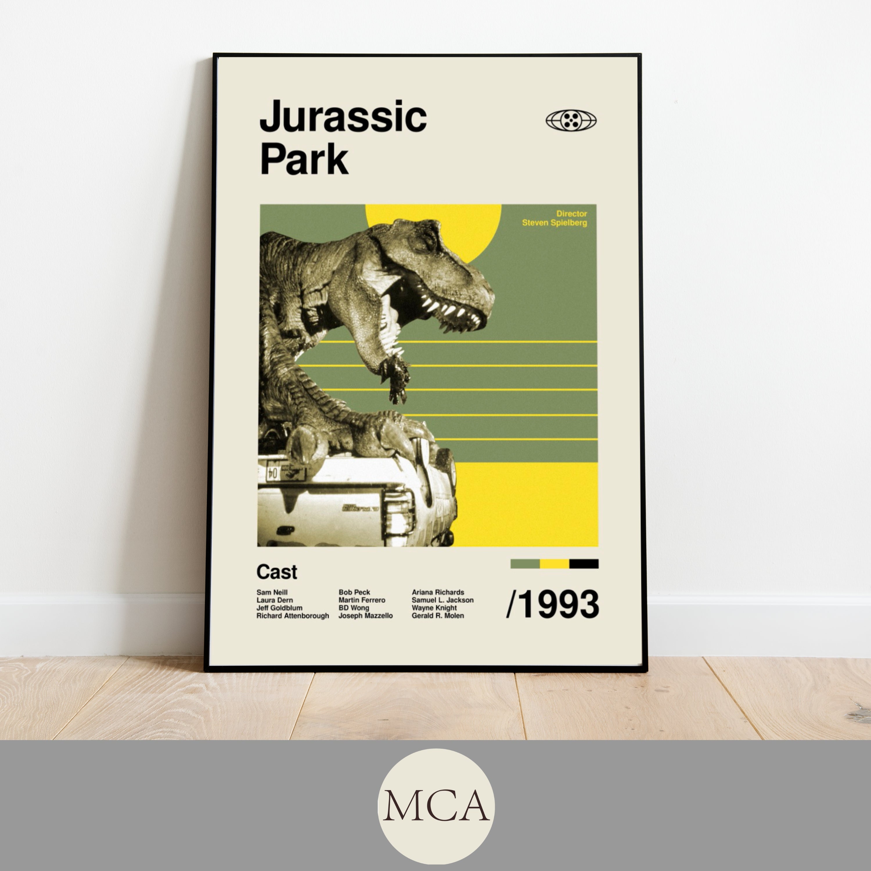 Jurassic Park Mid Century Art Poster Film Wall Art Minimalist Movie