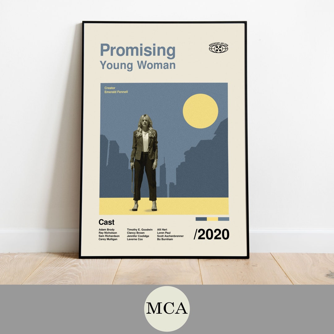 Promising Young Woman Mid-century Art Poster Film Wall Art Minimalist ...