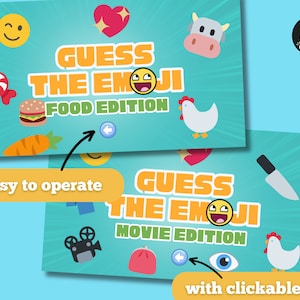 Guess the Emoji Game: 50 Rounds Virtual Party (canva Presentation) - Etsy