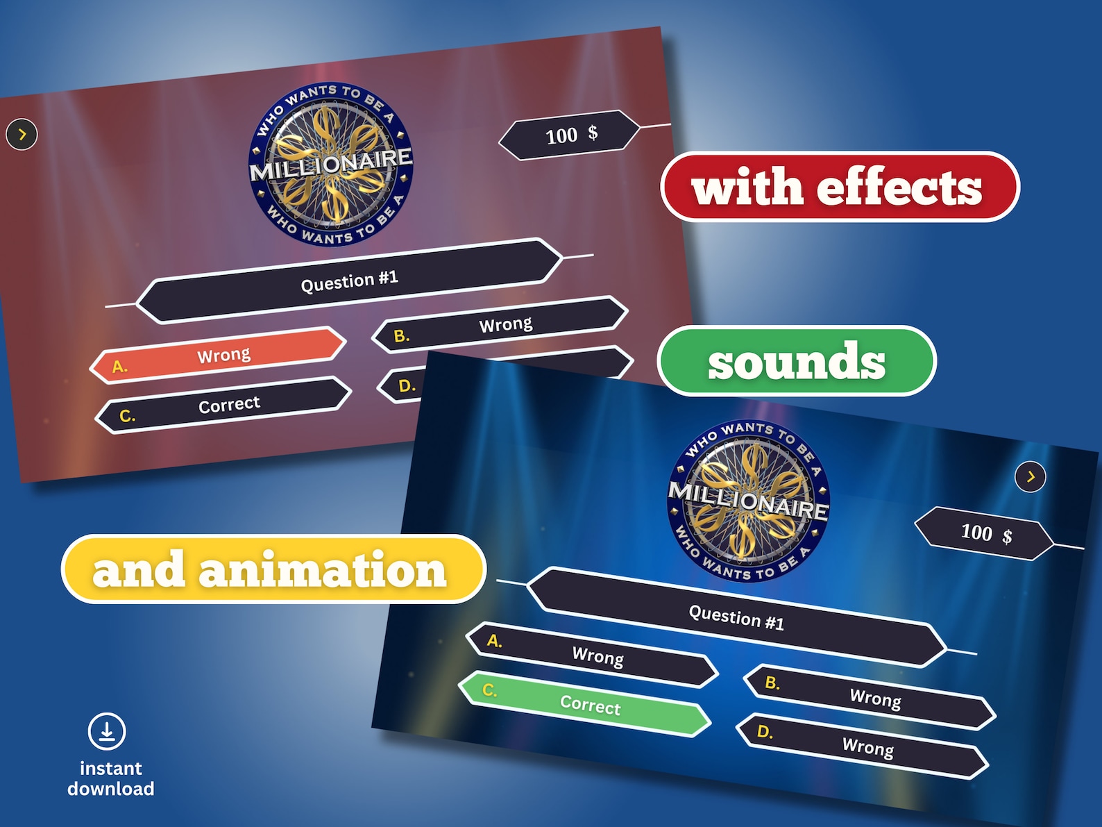 Canva Editable Who Wants to Be a Millionaire Game - Perfect for Virtual ...