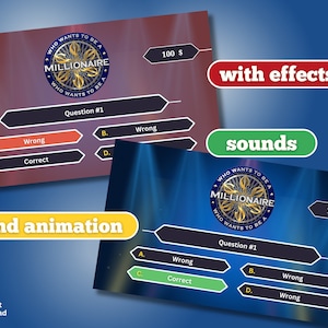 Canva Editable Who Wants to Be a Millionaire Game - Perfect for Virtual ...