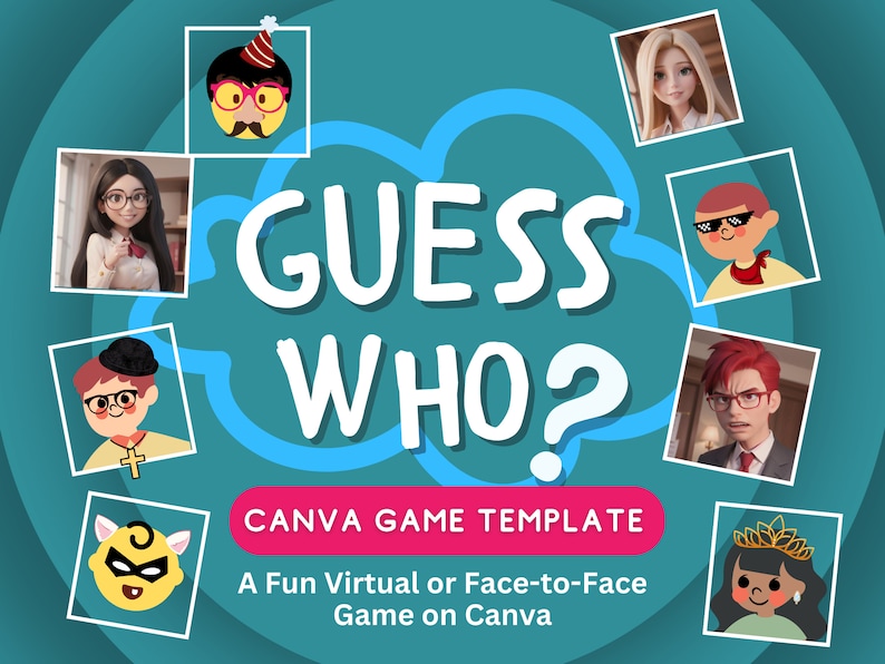 Guess Who Canva Game Template - Etsy