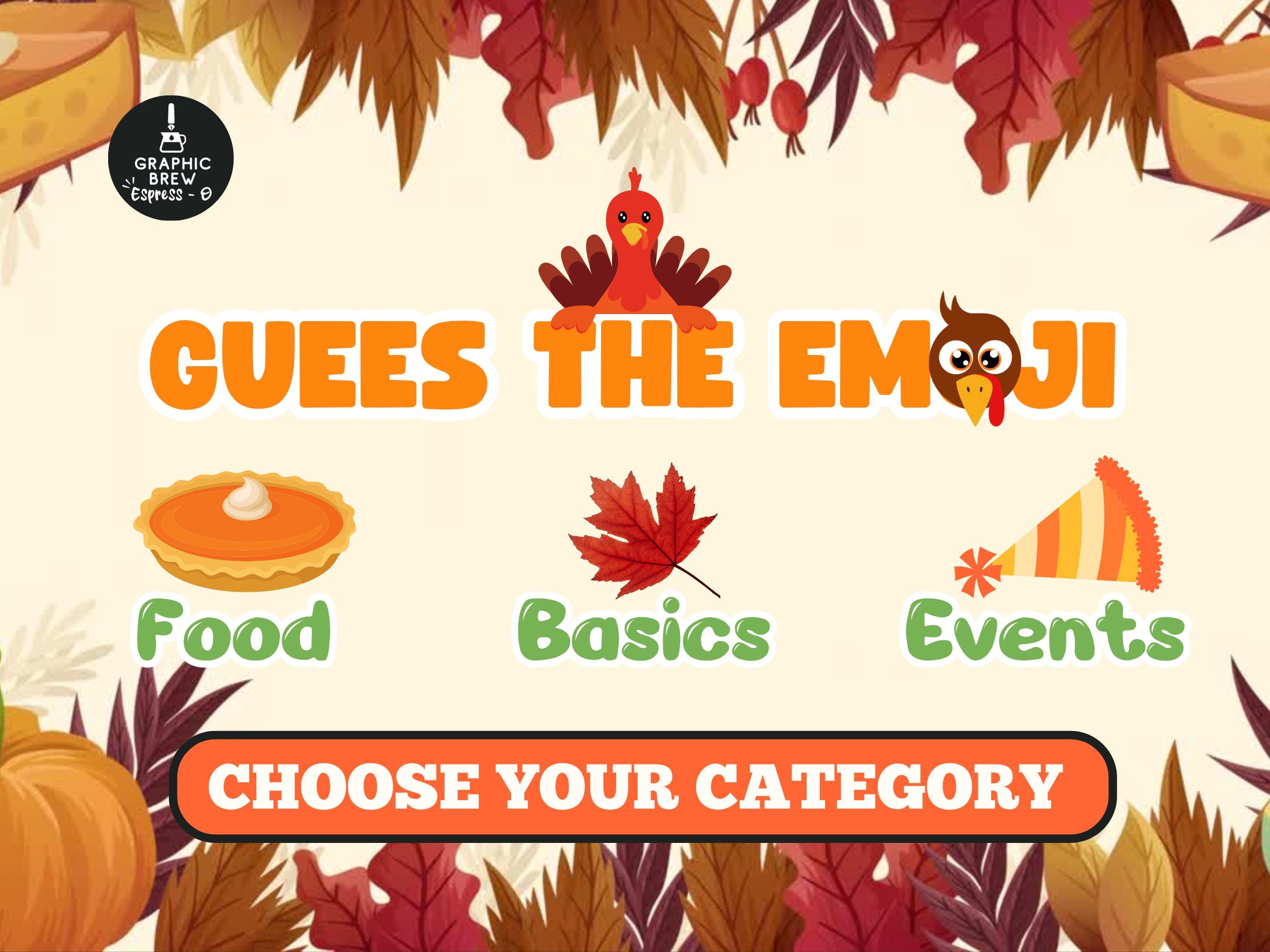 Guess the Emoji Game Thanksgiving Edition 35 Rounds Virtual Party Game ...