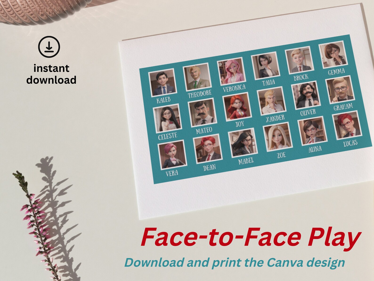 Guess Who Canva Game Template - Etsy