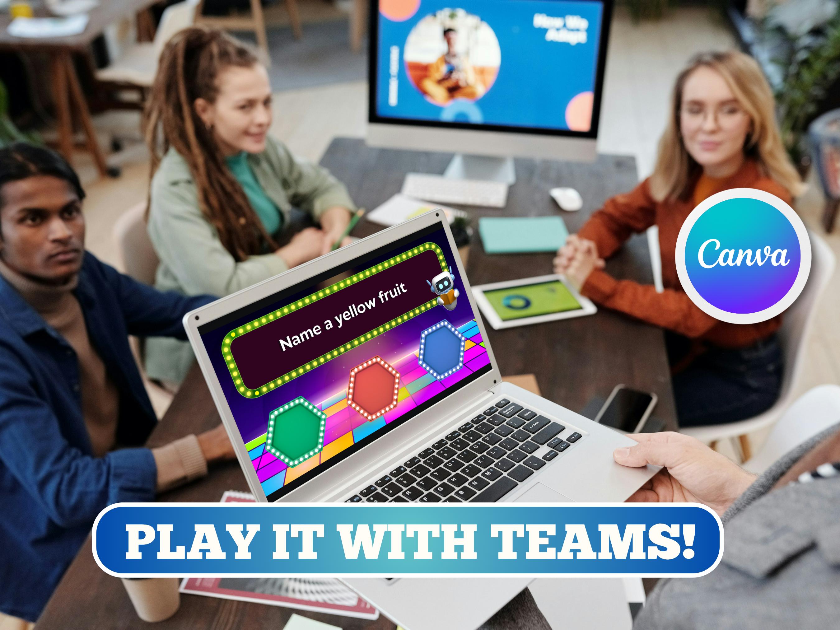 Team Face-off Game Template: Editable Icebreaker Quiz With Scoreboard ...