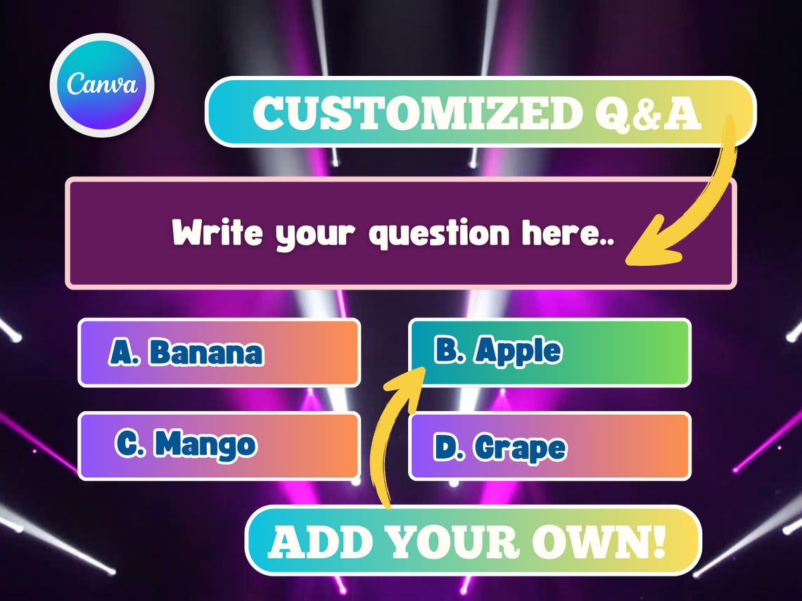 Interactive Trivia Canva Game Template: Oinky the Quizmaster (PDF ...