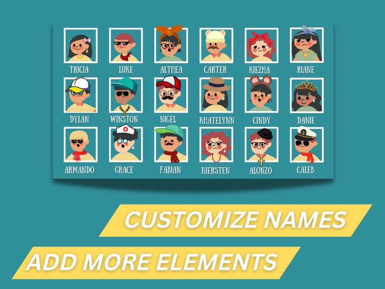 Guess Who Canva Game Template - Etsy