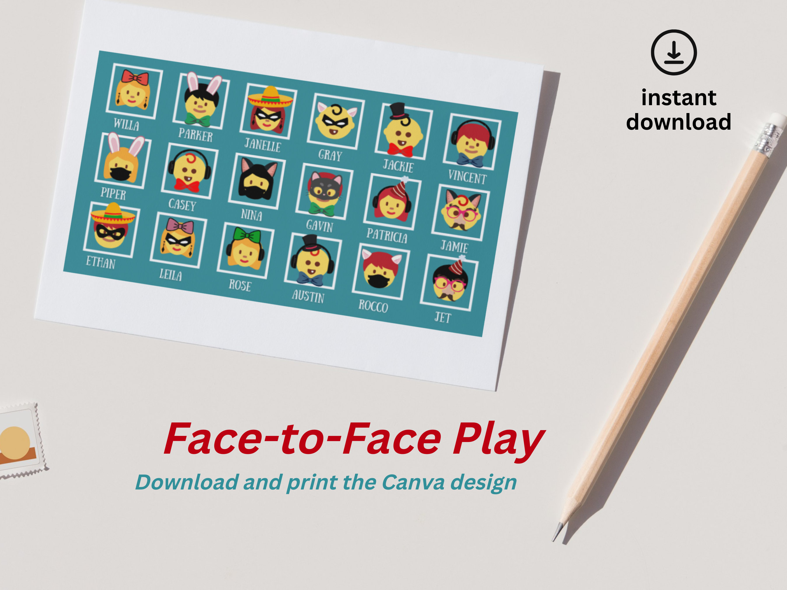 Guess Who Canva Game Template - Etsy