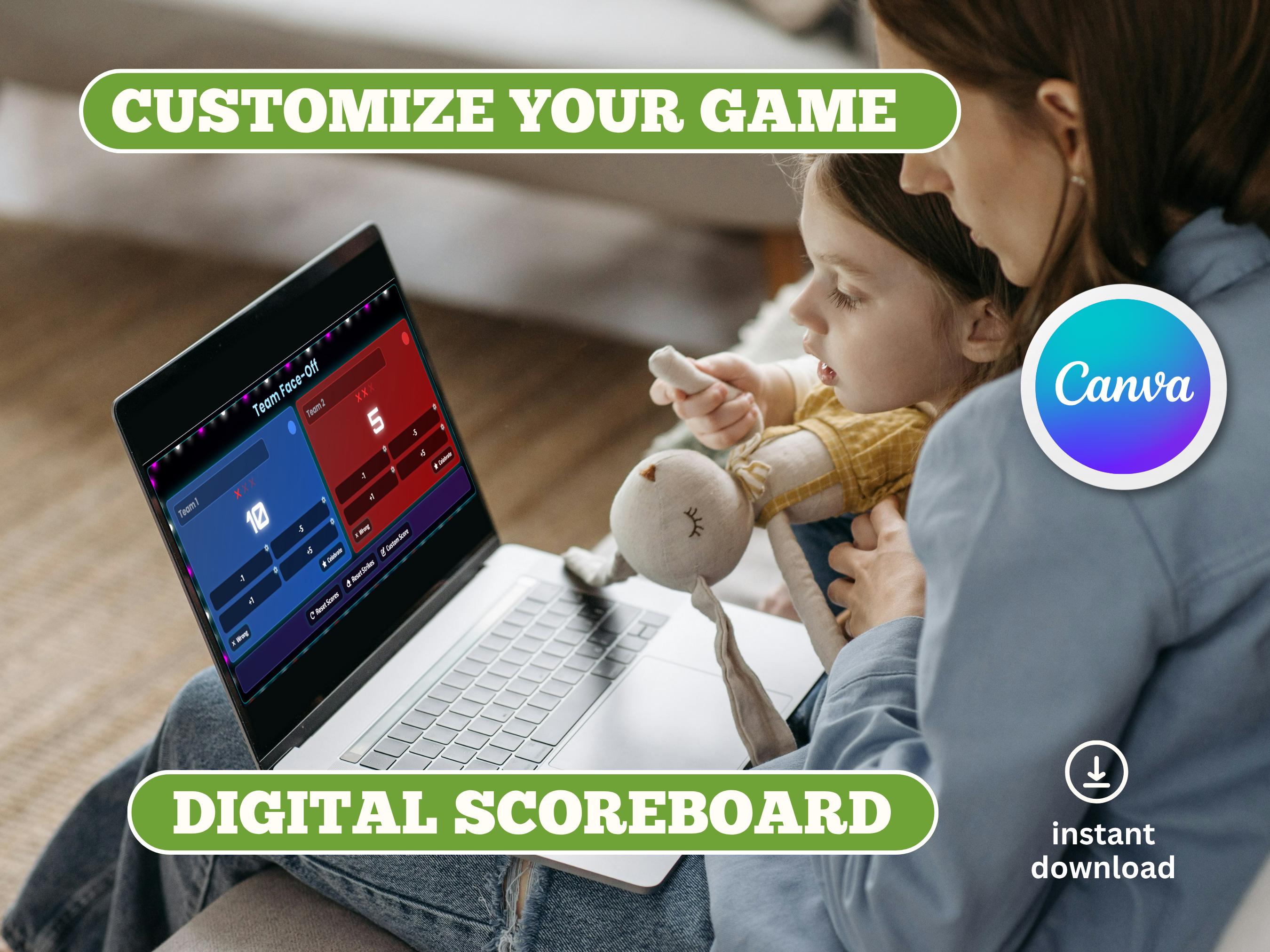 Team Face-off Game Template: Editable Icebreaker Quiz With Scoreboard ...