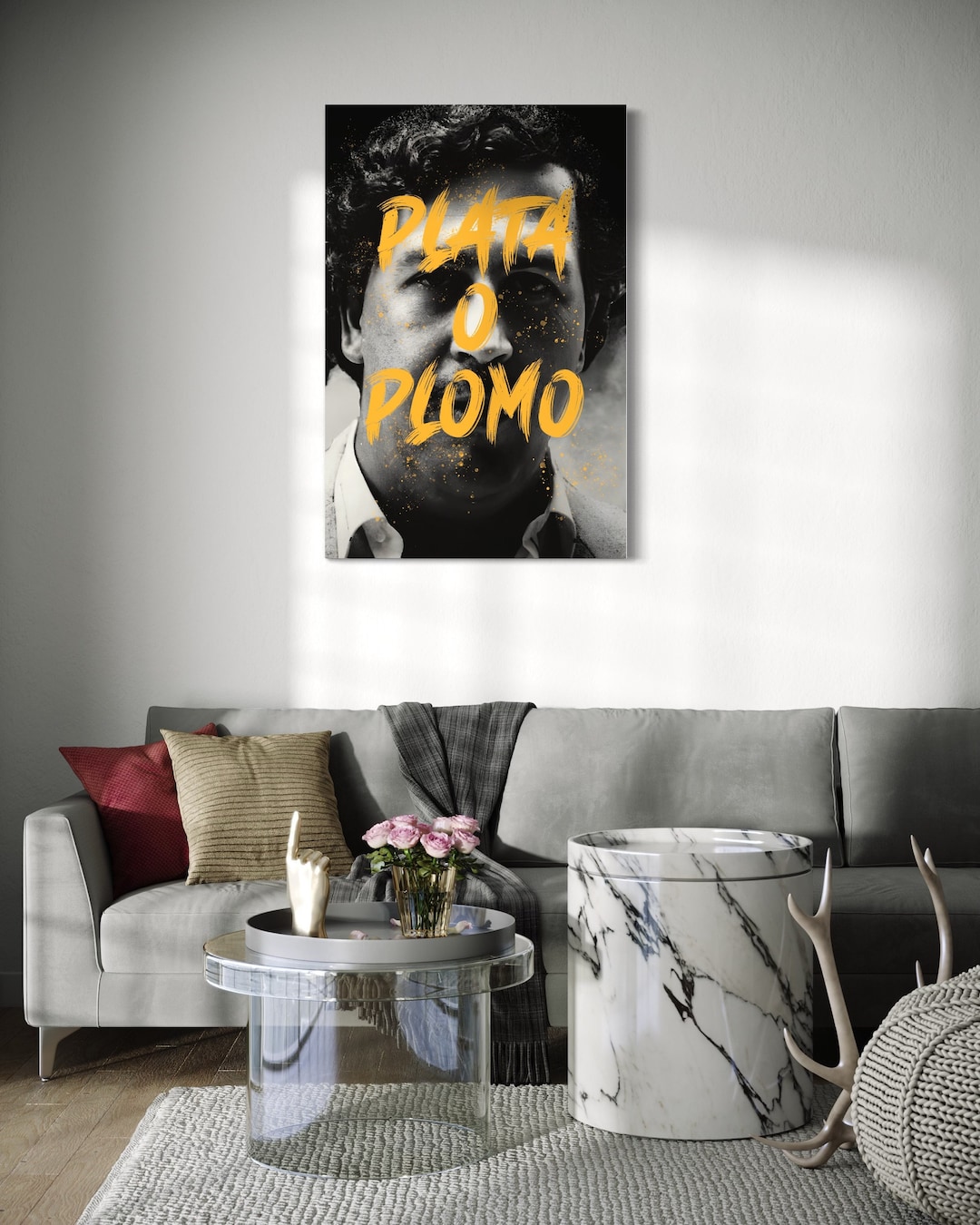 Pablo Escobar Handcrafted French Velvet Canvas Modern Wall Art for ...