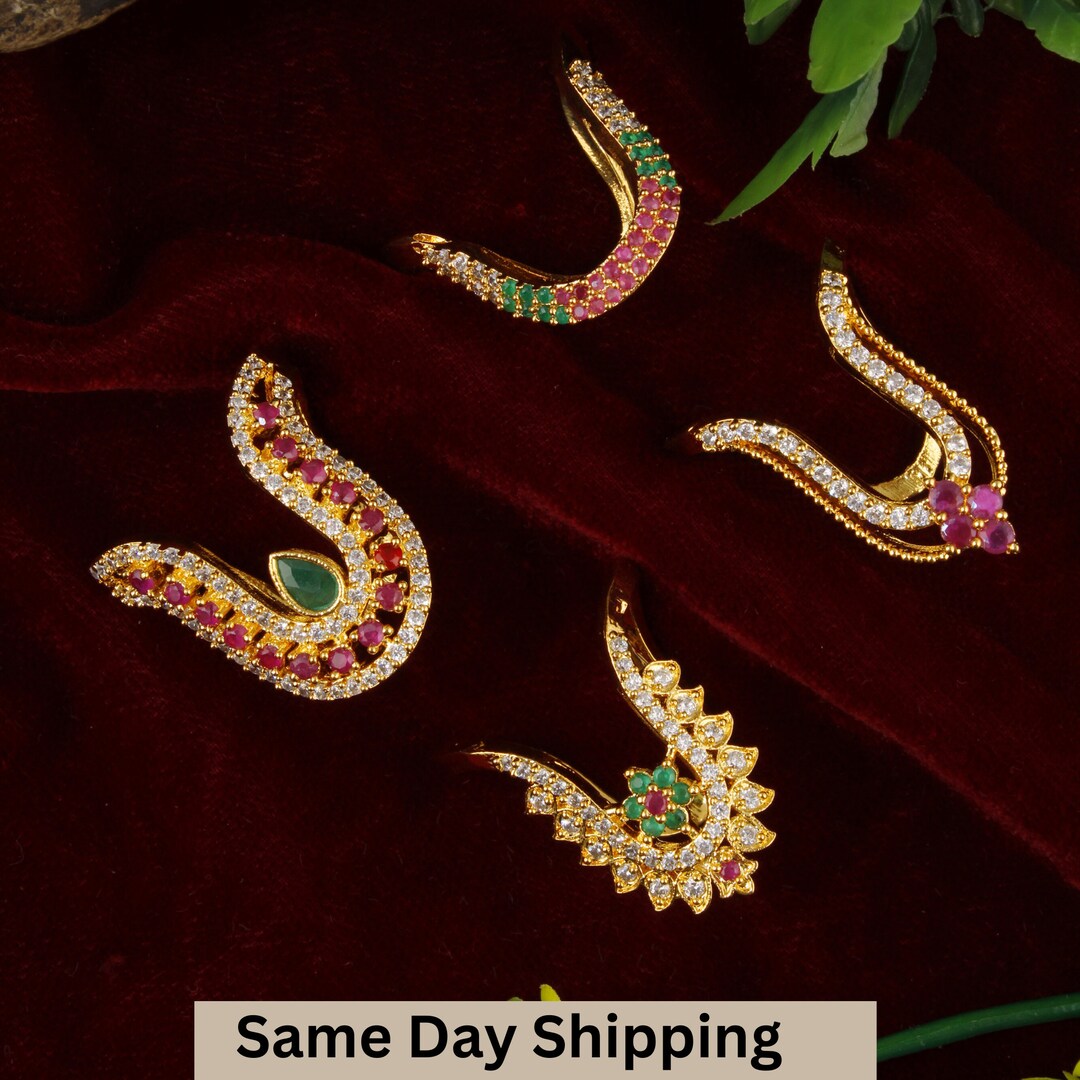 Gold Plated CZ Vanki Ring Set: Indian Wedding Jewelry - Etsy