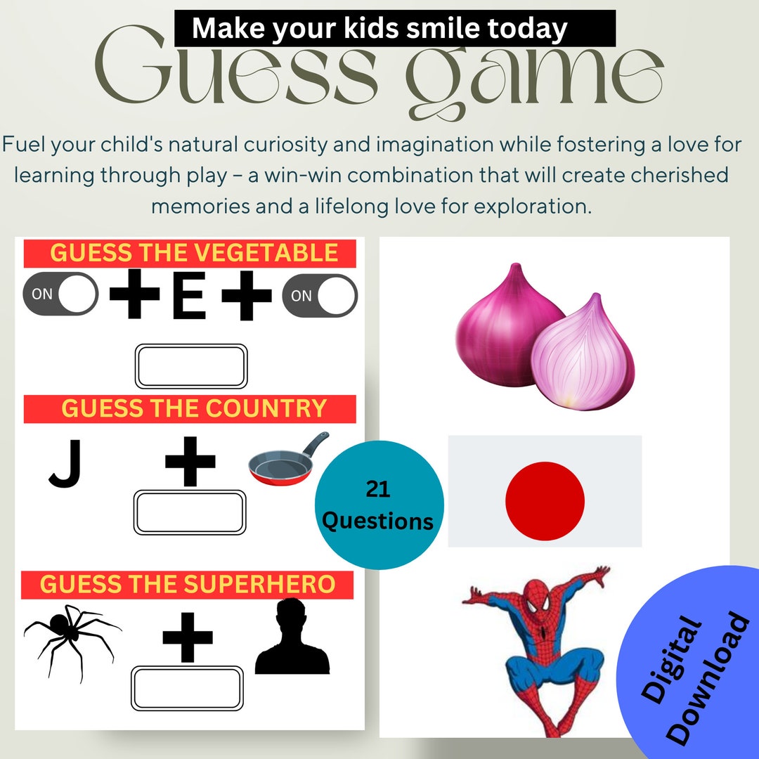 Kids Printable Guess What Game Game for Playful Minds - Etsy