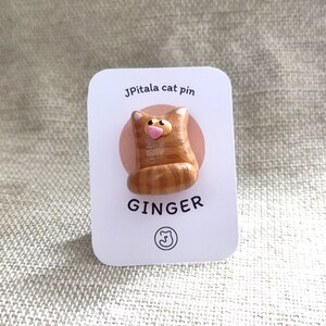 Orange Cat Pin, Polymer Clay Cat Pin, Cat Lovers Present, Miniature ...