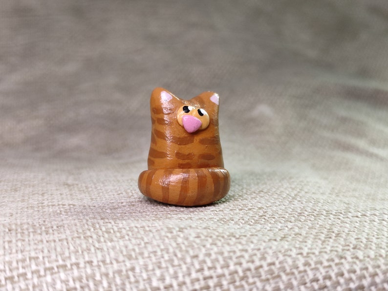 Orange Cat Pin, Polymer Clay Cat Pin, Cat Lovers Present, Miniature ...