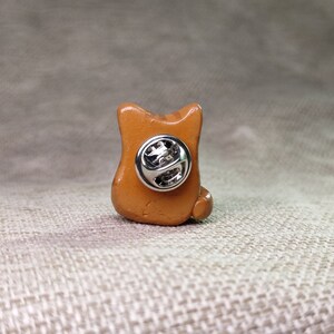 Orange Cat Pin, Polymer Clay Cat Pin, Cat Lovers Present, Miniature ...