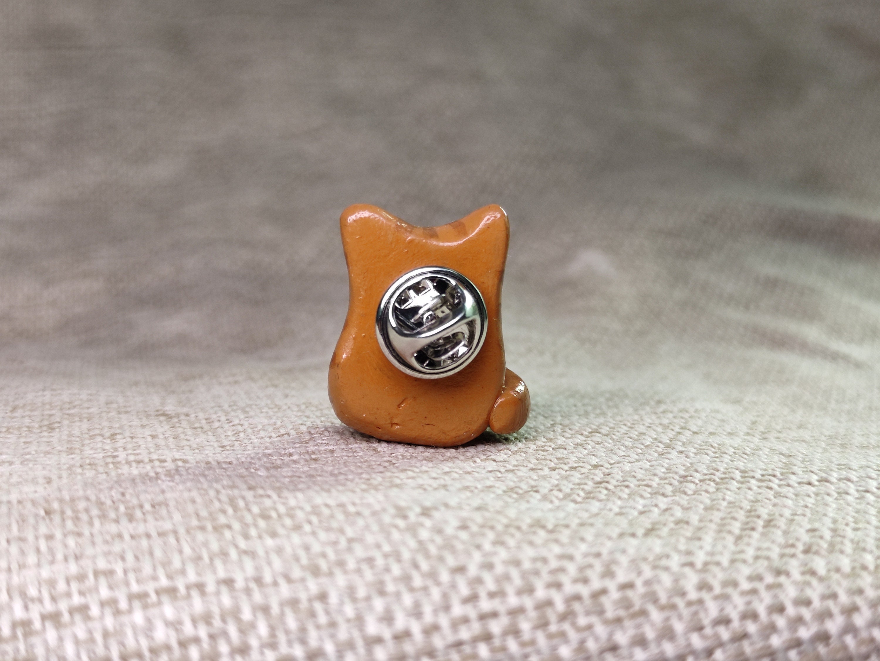 Orange Cat Pin, Polymer Clay Cat Pin, Cat Lovers Present, Miniature ...