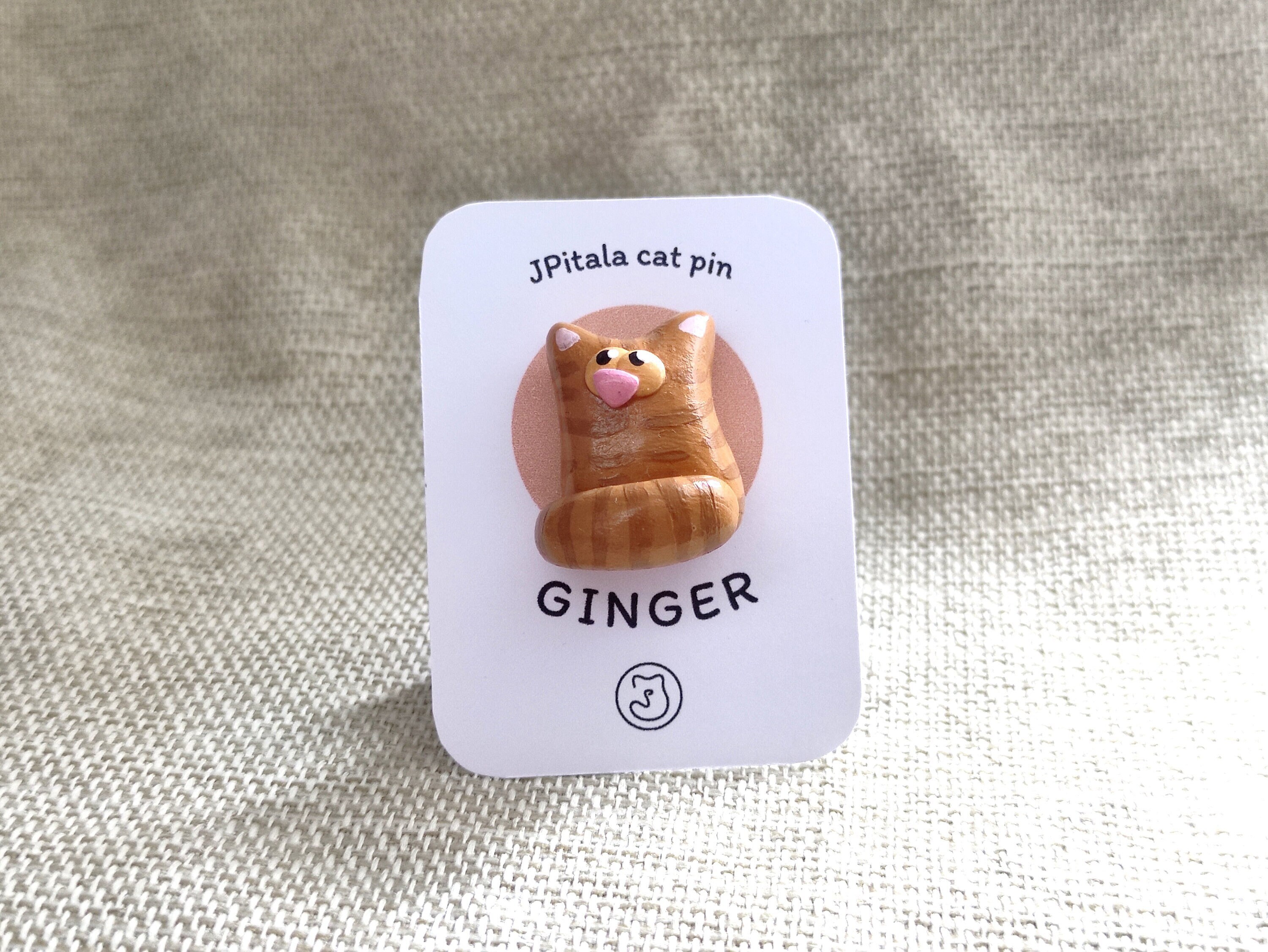Orange Cat Pin, Polymer Clay Cat Pin, Cat Lovers Present, Miniature ...