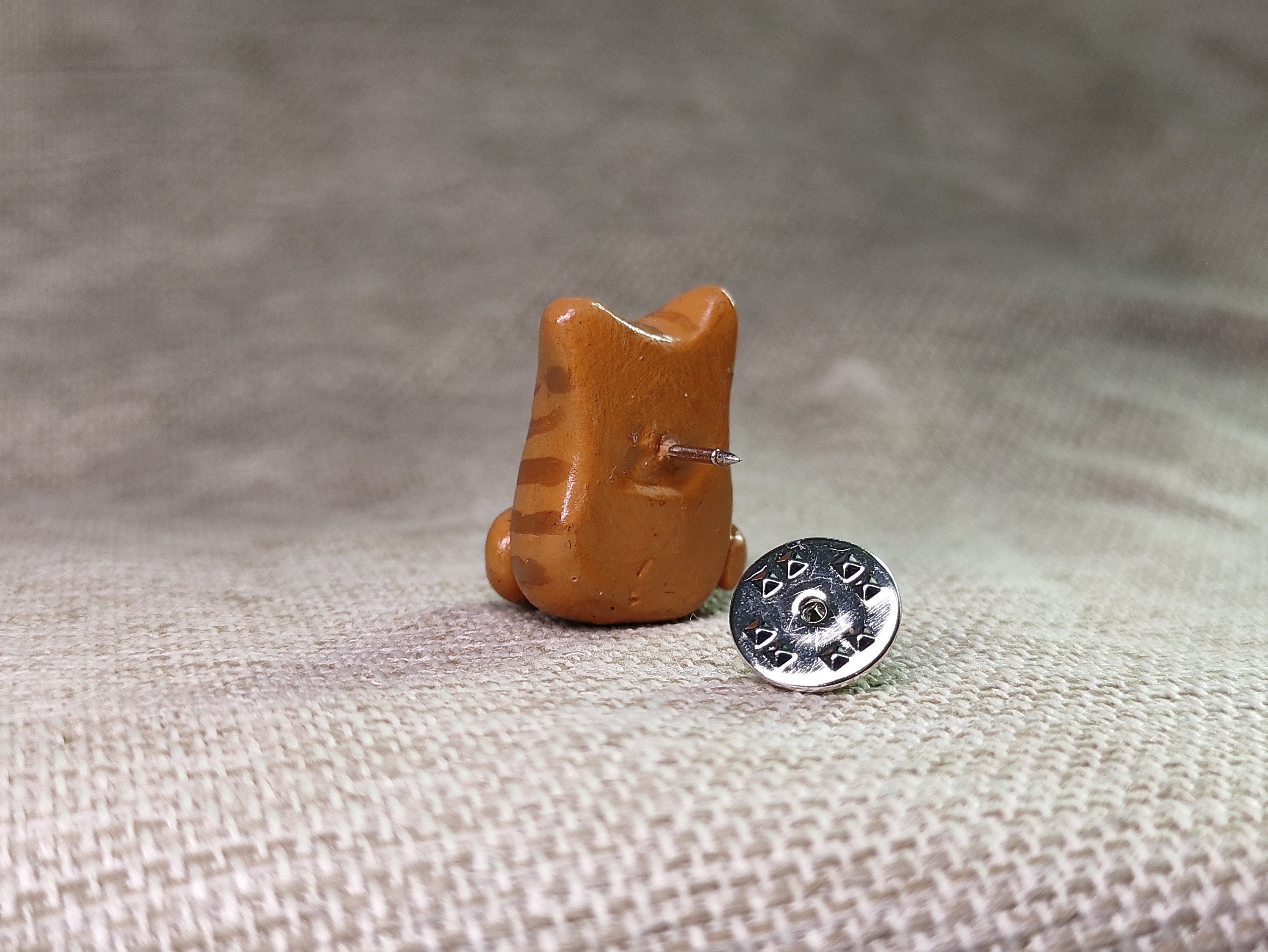 Orange Cat Pin, Polymer Clay Cat Pin, Cat Lovers Present, Miniature ...
