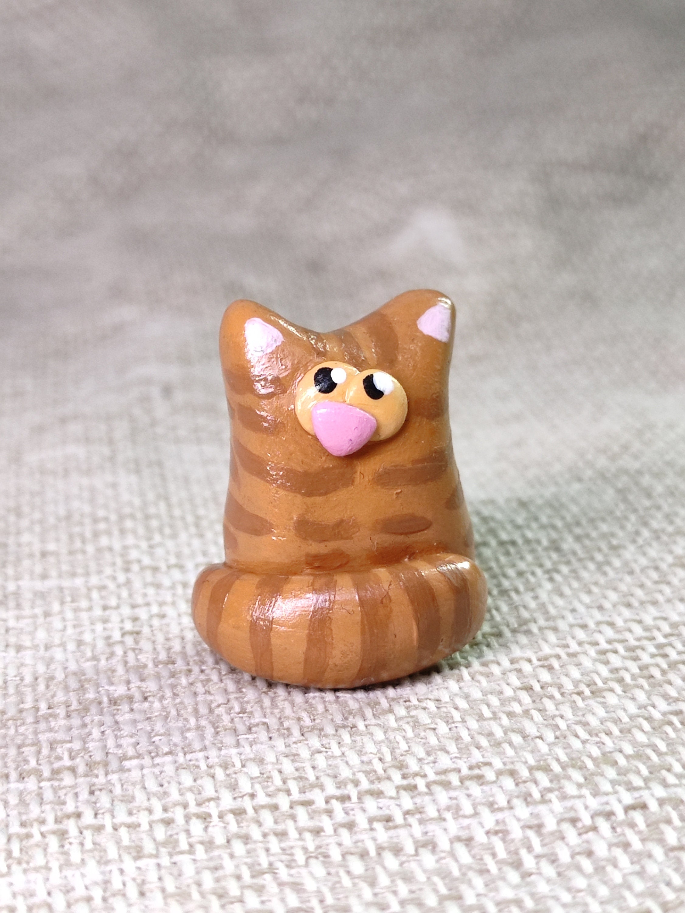 Orange Cat Pin, Polymer Clay Cat Pin, Cat Lovers Present, Miniature ...