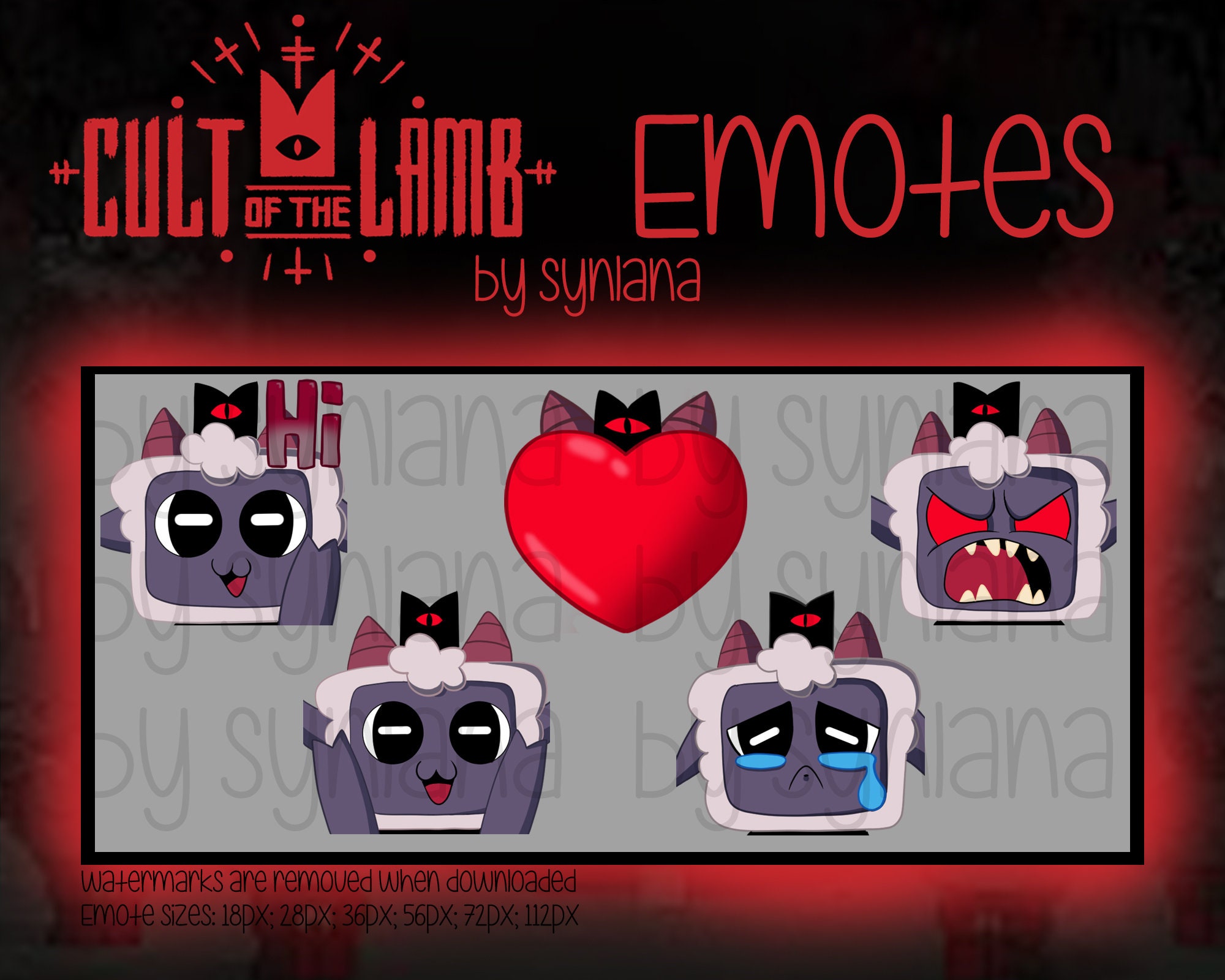 Cult of the Lamb Emotes, Bit Badges for Twitch, Discord, Youtube - Etsy UK