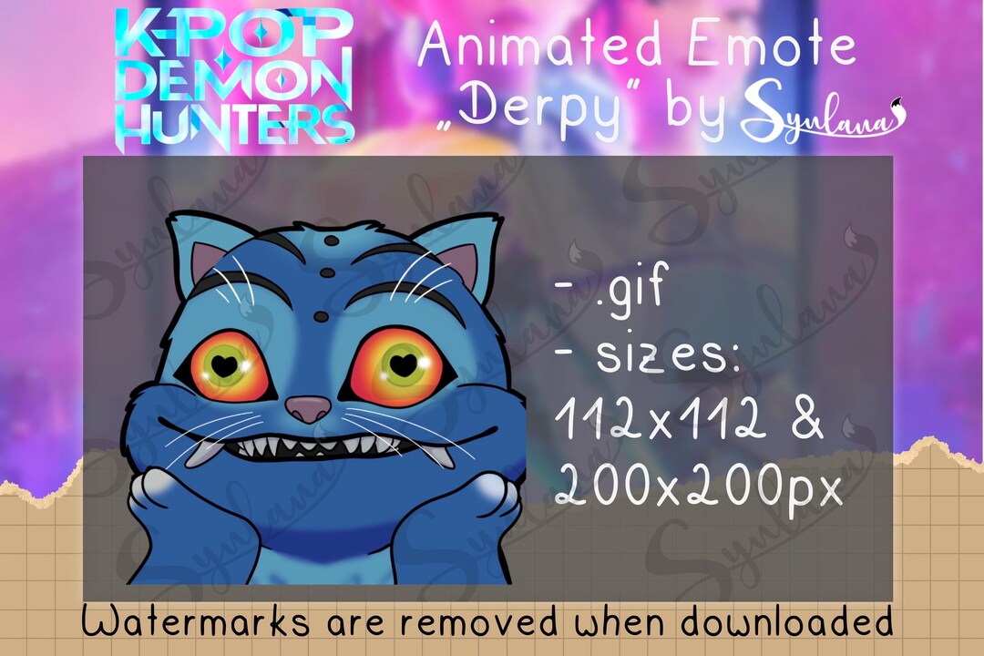Kpop Demon Hunters Adorable Animated Emote “derpy” for Twitch/ Youtube ...